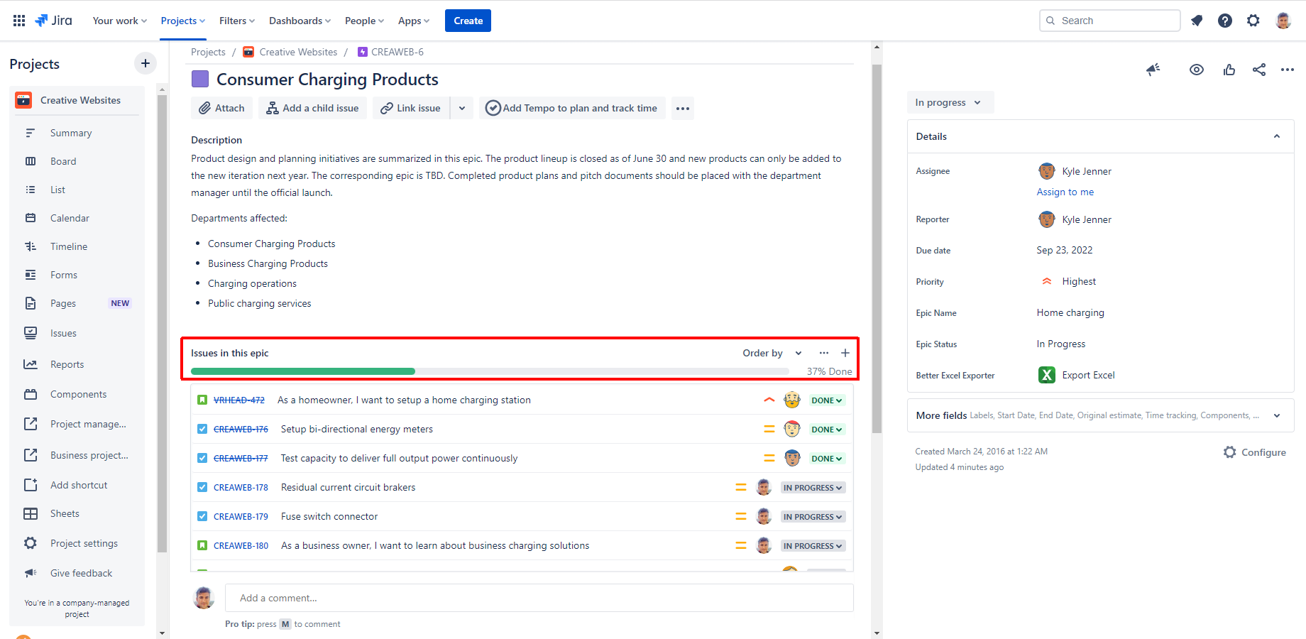 Jira Epic Report With Status Progress Assignee And Exporting Midori Jira Epic Report With Status Progress Assignee And Exporting Midori